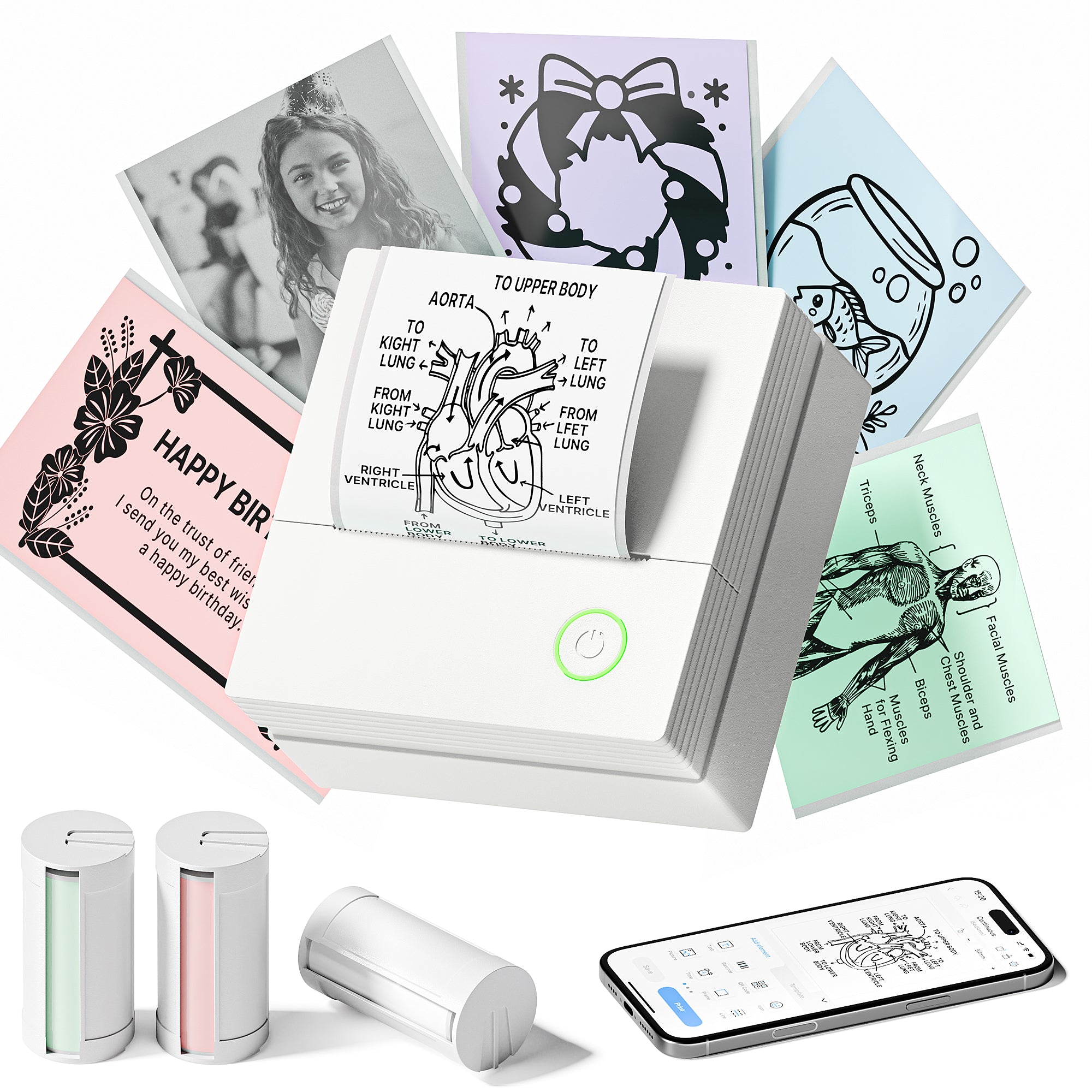 TYPONOS PM290 Mini Sticker Printer Portable Bluetooth Sticker Maker Ma